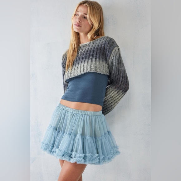 Urban Outfitters | Skirts | Uo Tulle Tutu Mini Skirt In Blue | Poshmark